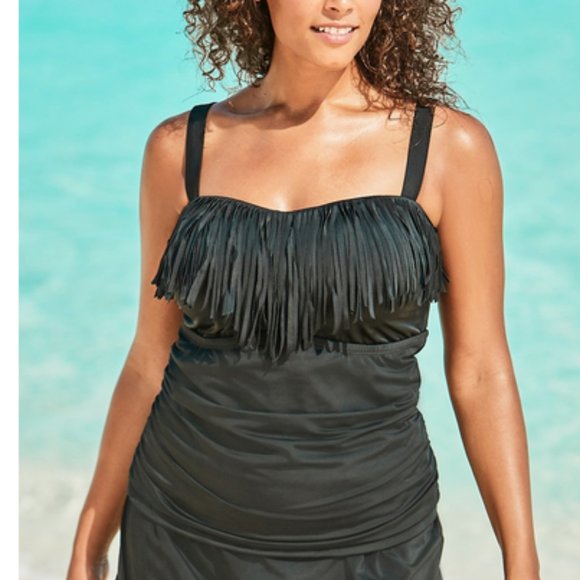 Swimsuits For All | Swim | Nwt Swimsuits For All Fringe Trim Shirred ...
